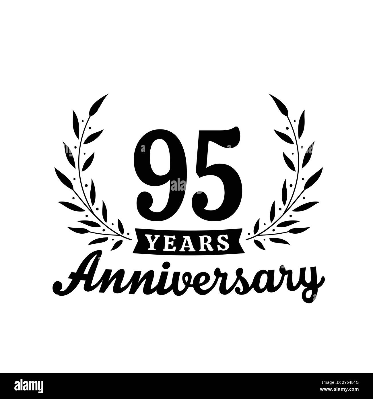 Celebrating 95 years anniversary logo design template. 95th anniversary ...