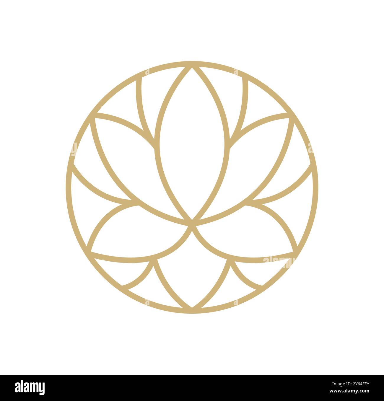 Vector simple flower logo beige line design. template elegant element ...