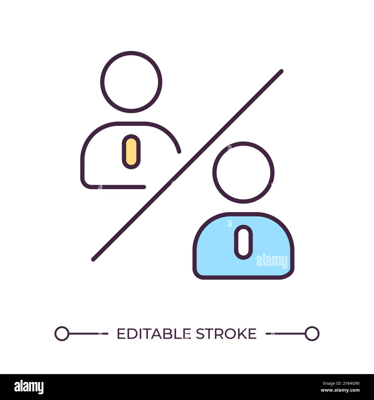 Comparison of two individuals RGB color icon Stock Vector Image & Art ...