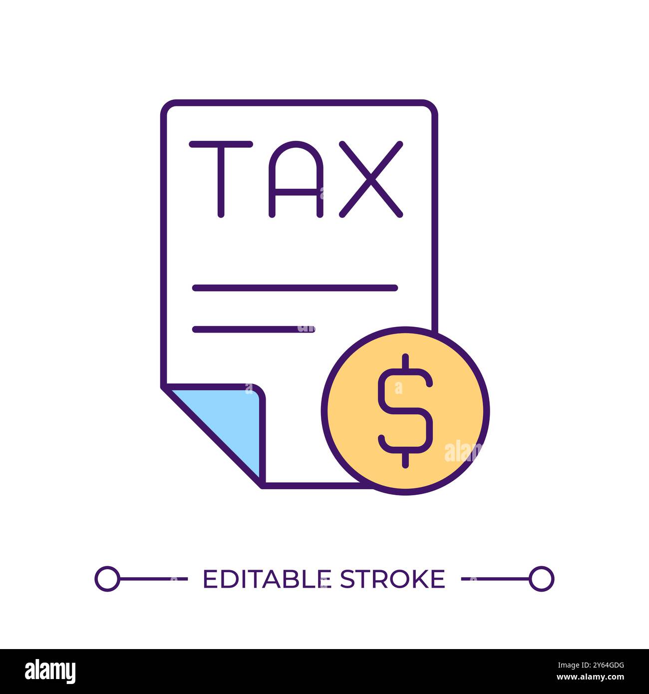 Tax document RGB color icon Stock Vector Image & Art - Alamy