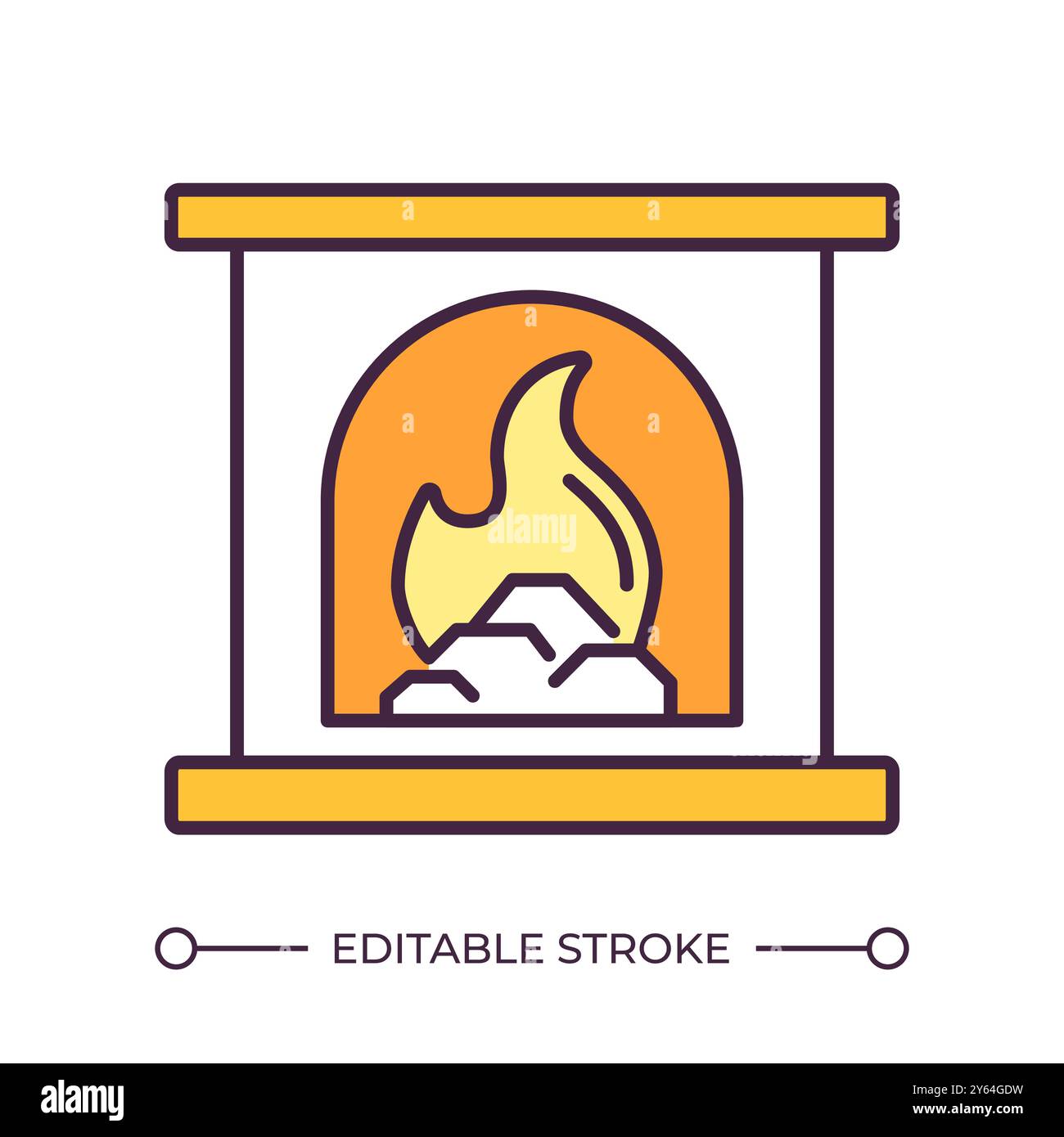 Fireplace RGB color icon Stock Vector Image & Art - Alamy