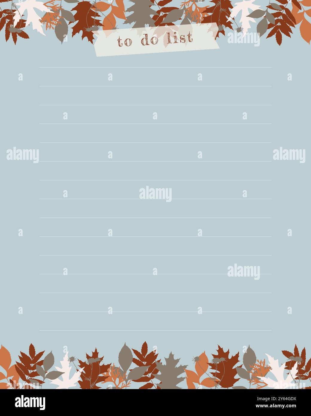 To do list blank with an ornament of autumn leaves. Planner, reminders ...