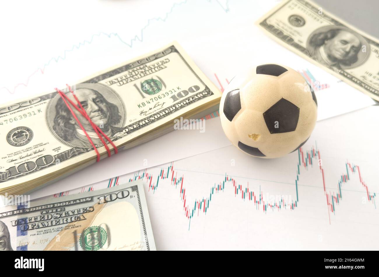 Soccer ball on a financial report Stock Photo - Alamy