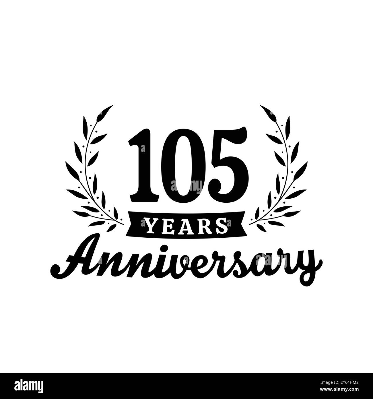 Celebrating 105 years anniversary logo design template. 105th ...