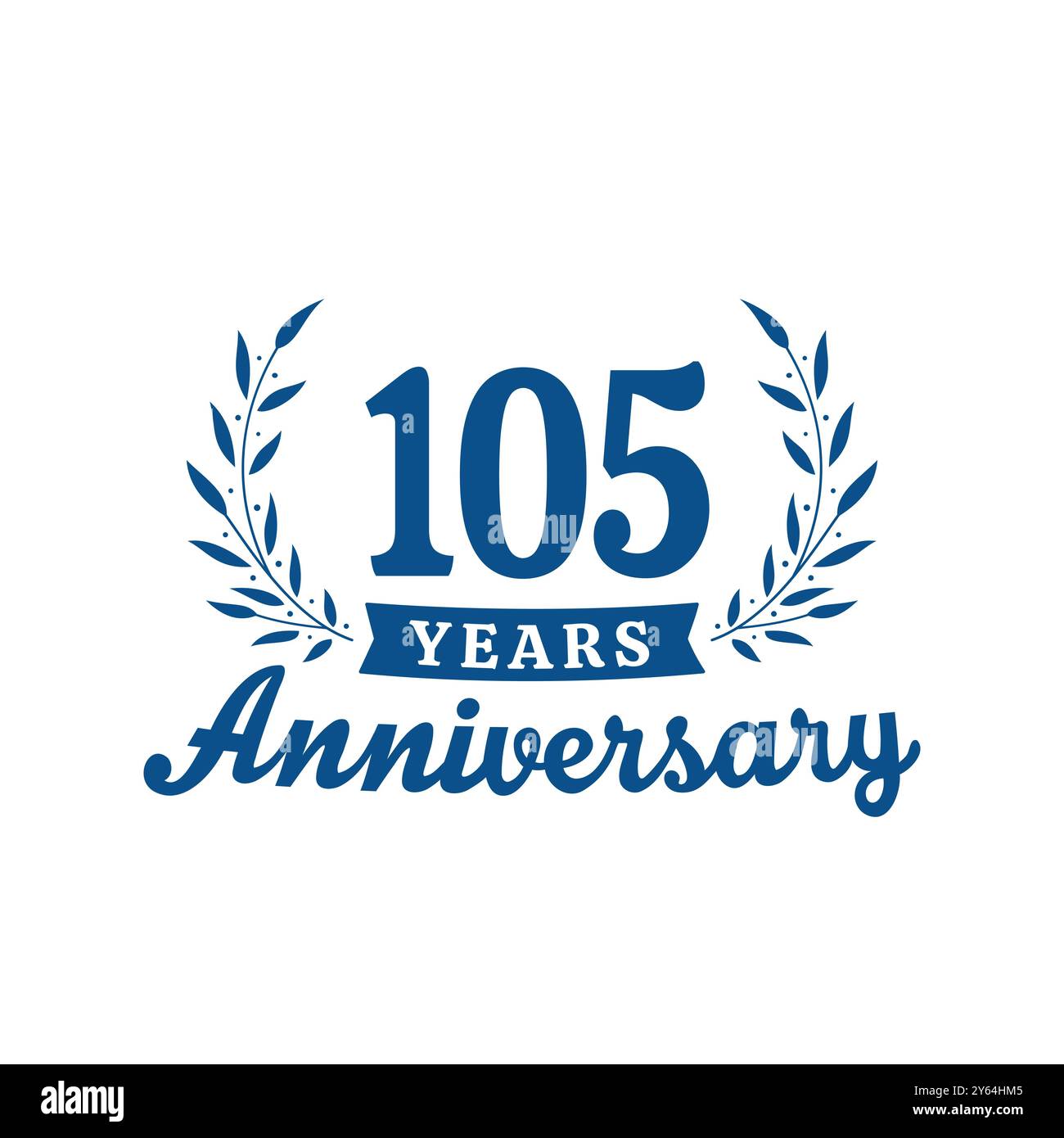 Celebrating 105 years anniversary logo design template. 105th ...