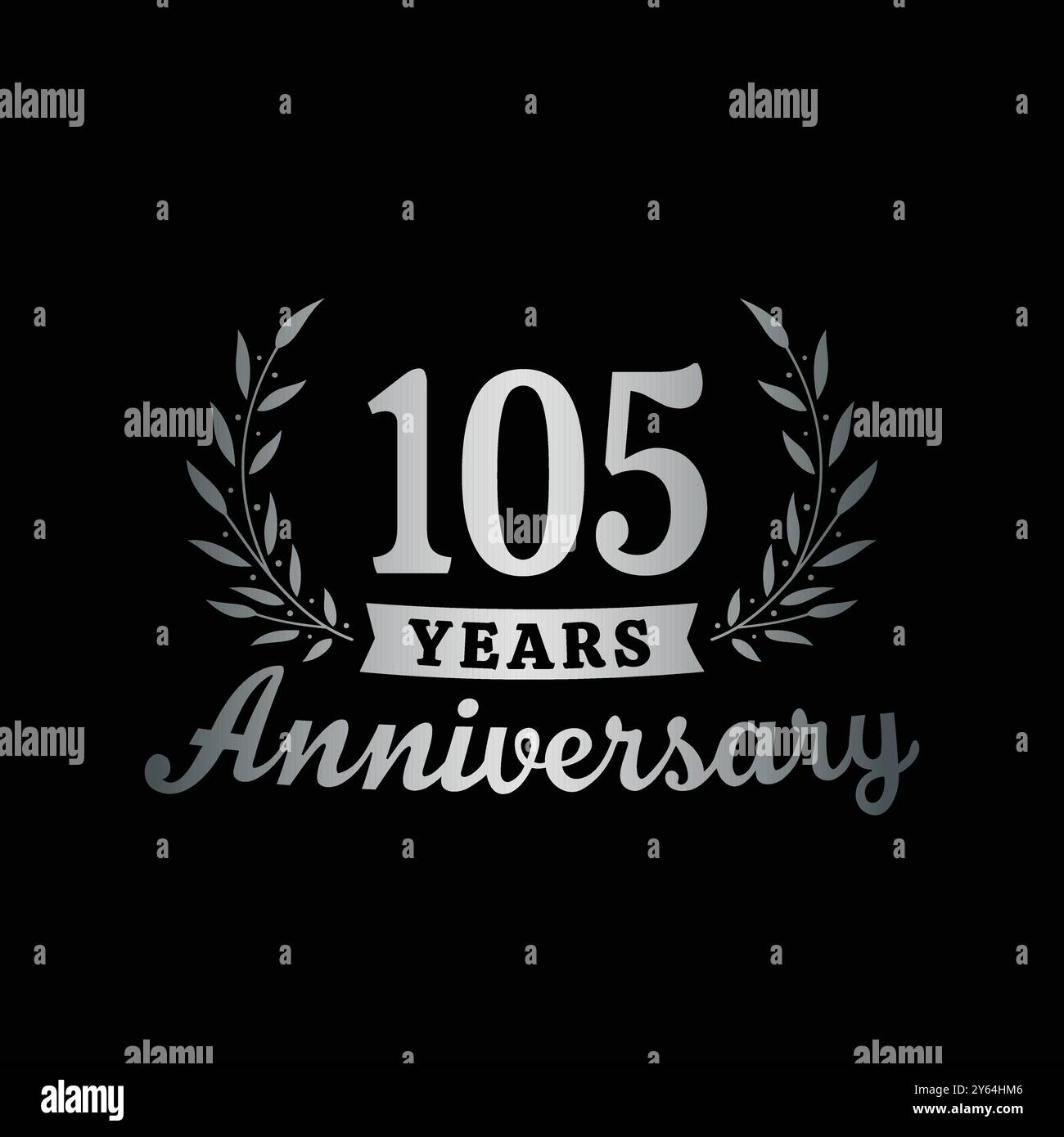 Celebrating 105 years anniversary logo design template. 105th ...