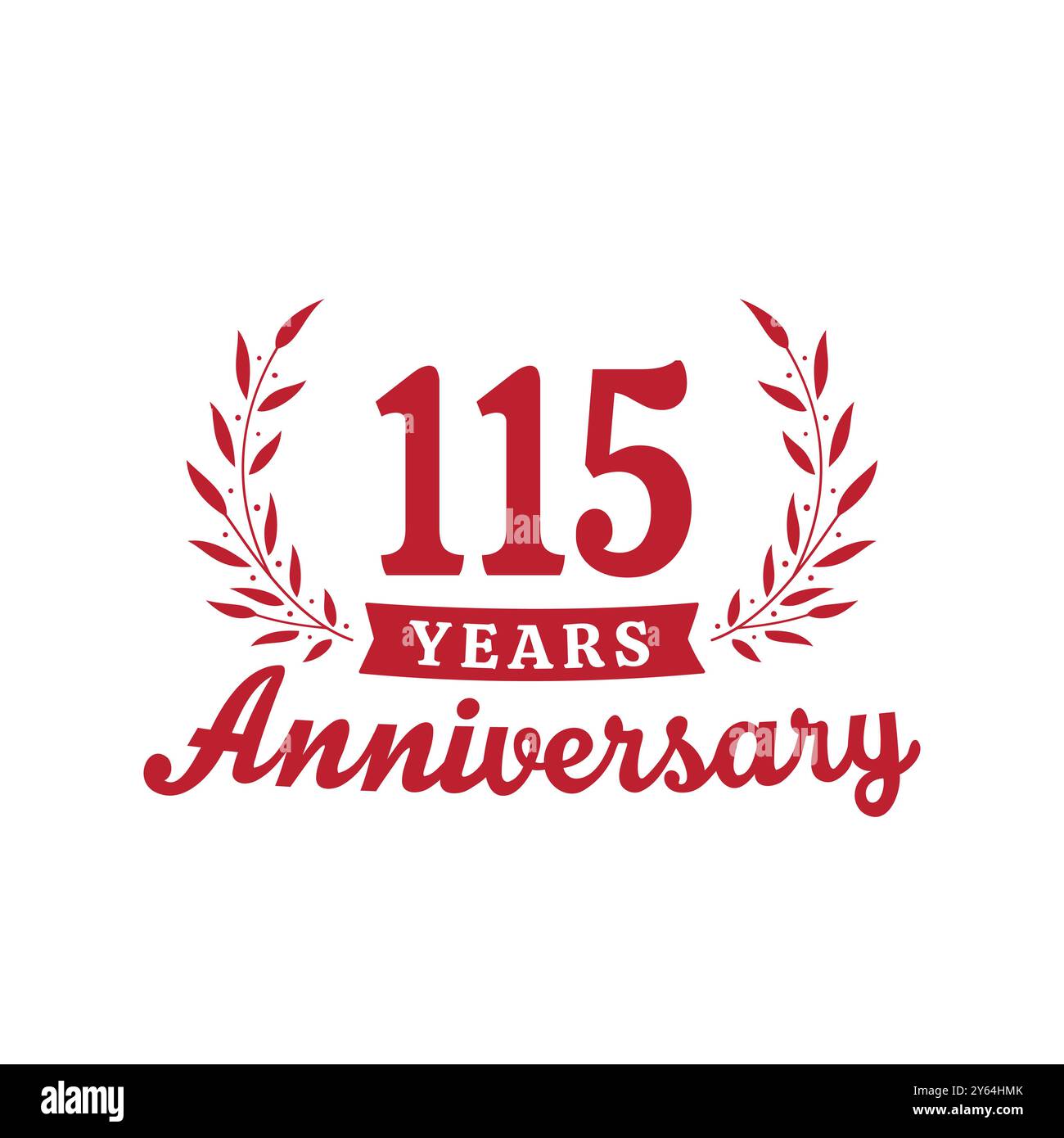 Celebrating 115 years anniversary logo design template. 115th ...