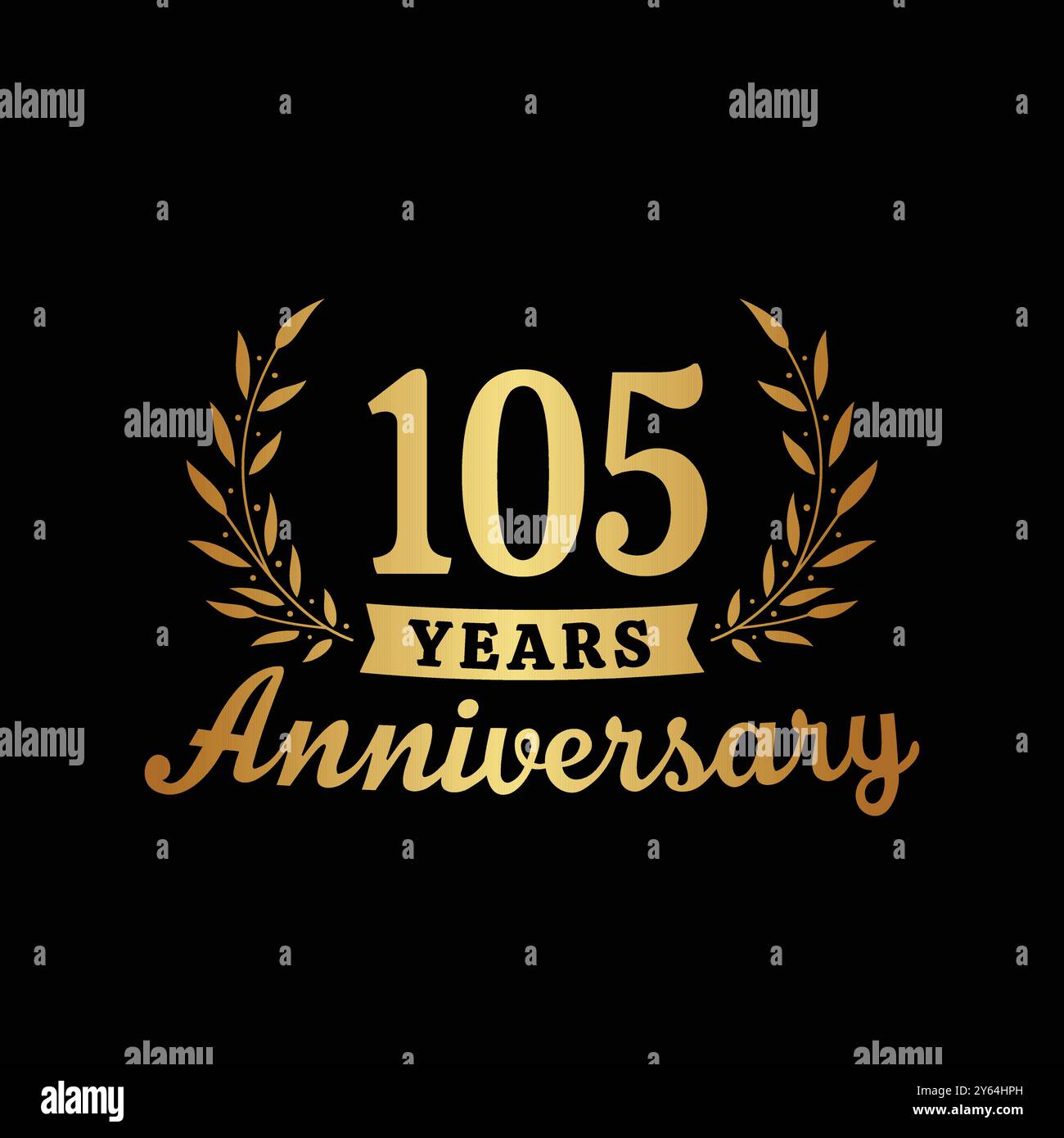 Celebrating 105 years anniversary logo design template. 105th ...