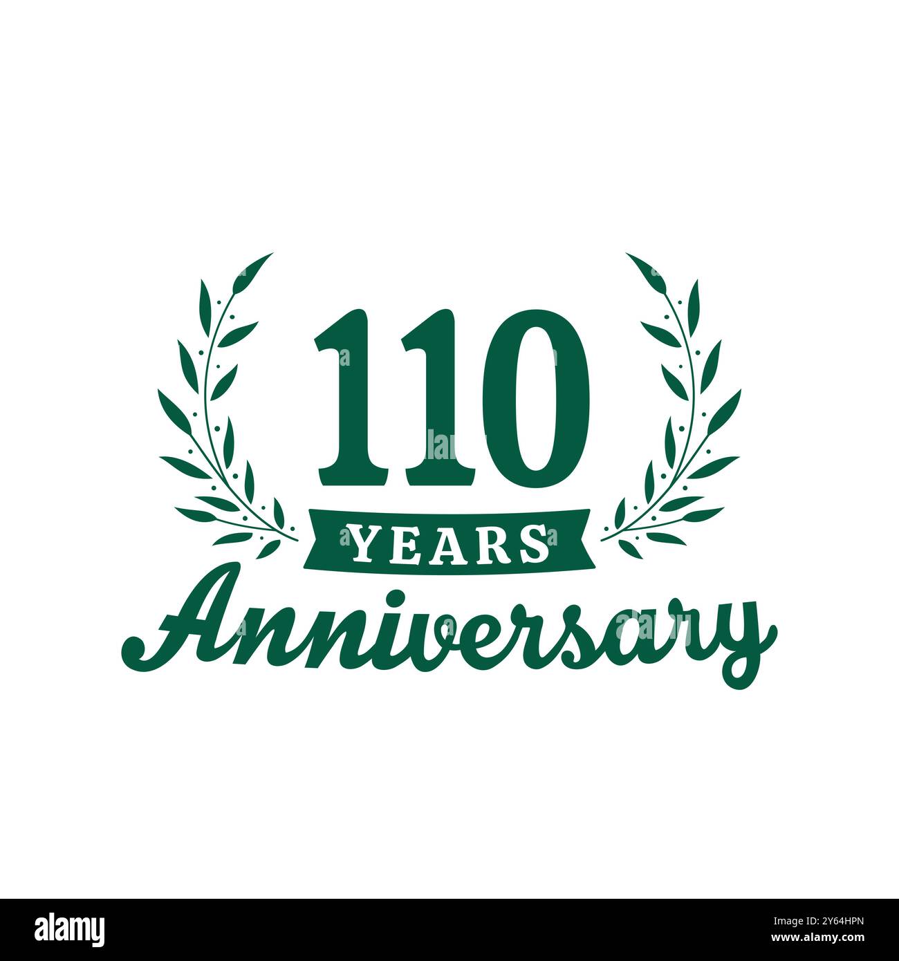 Celebrating 110 years anniversary logo design template. 110th ...
