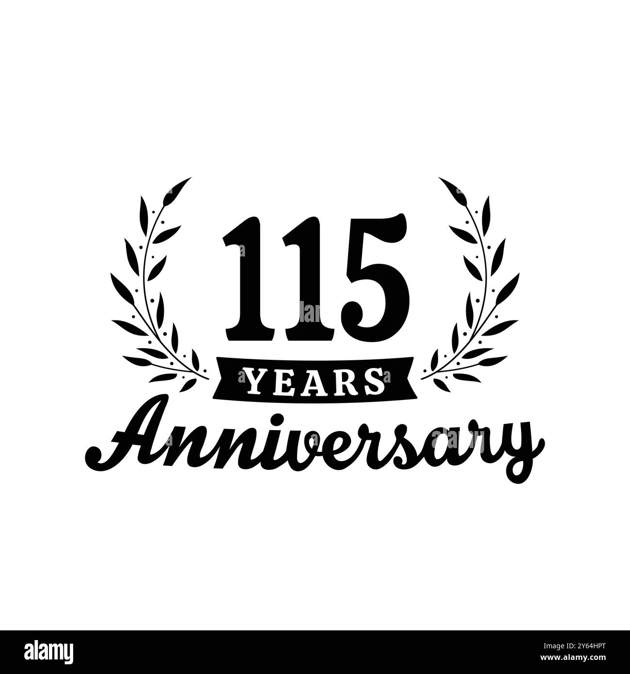 Celebrating 115 years anniversary logo design template. 115th ...