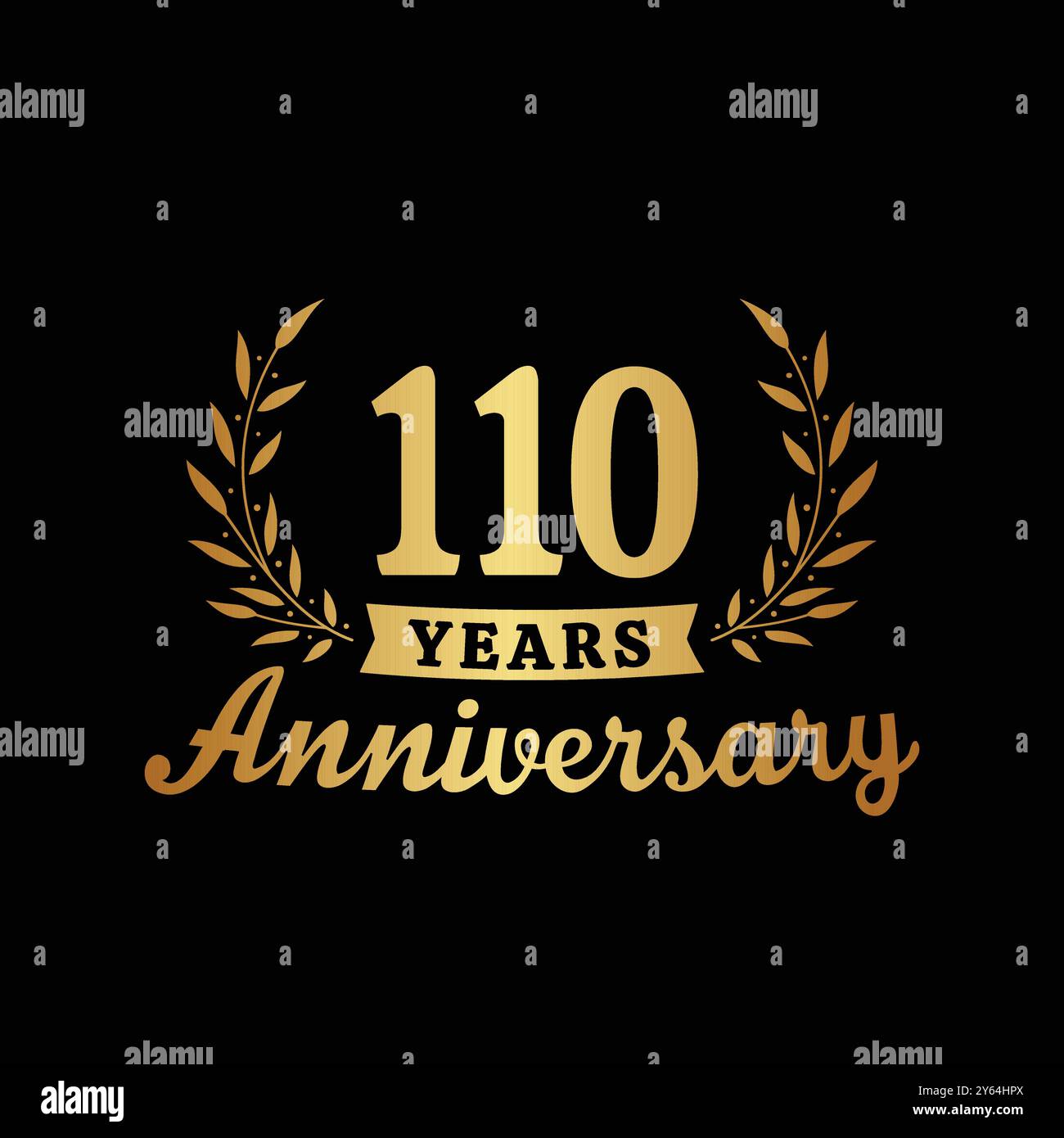 Celebrating 110 years anniversary logo design template. 110th ...