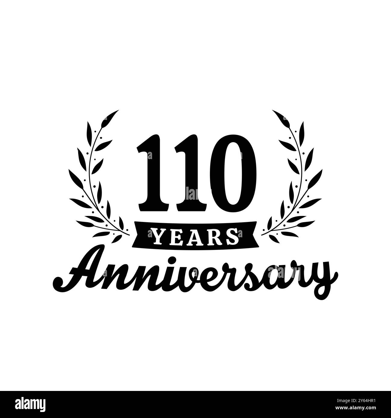 Celebrating 110 years anniversary logo design template. 110th ...