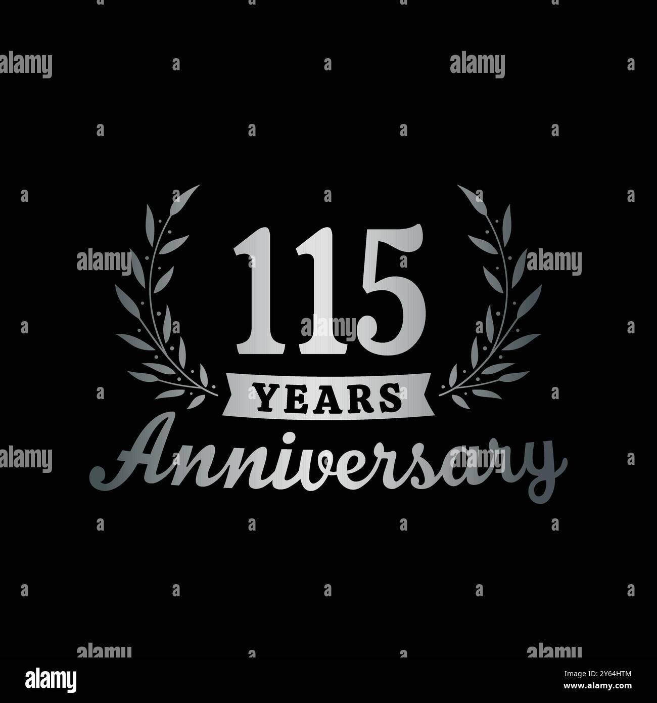 Celebrating 115 years anniversary logo design template. 115th ...