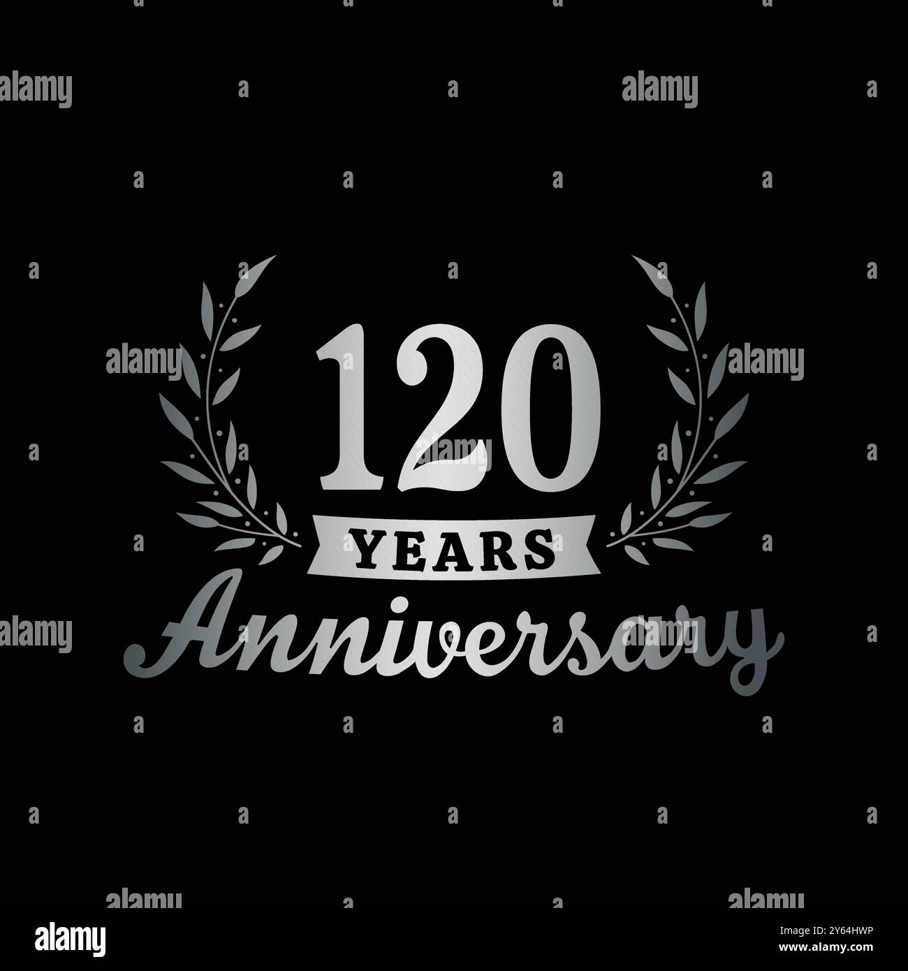 Celebrating 120 years anniversary logo design template. 120th anniversary celebrations logotype ...