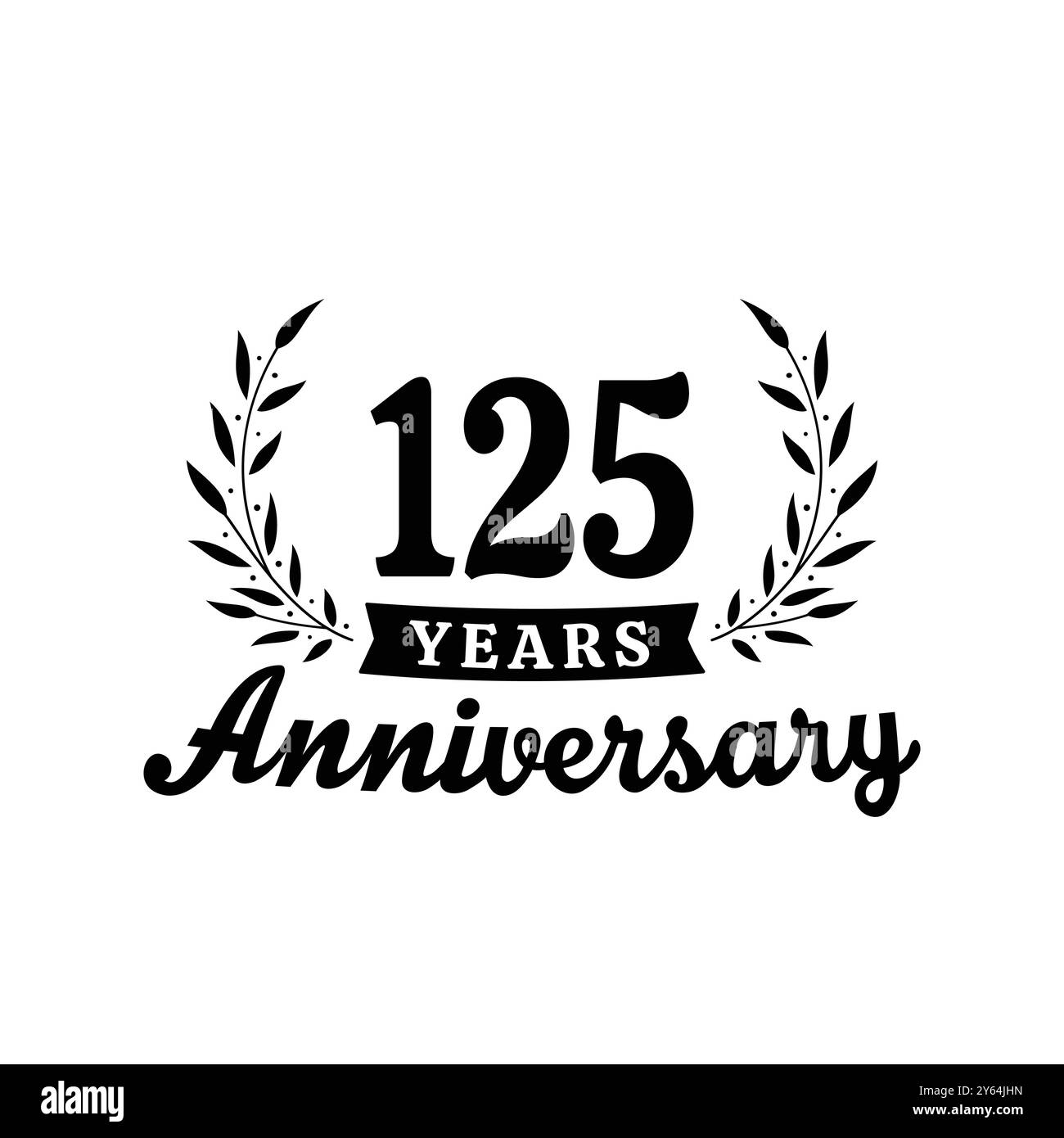 Celebrating 125 years anniversary logo design template. 125th ...