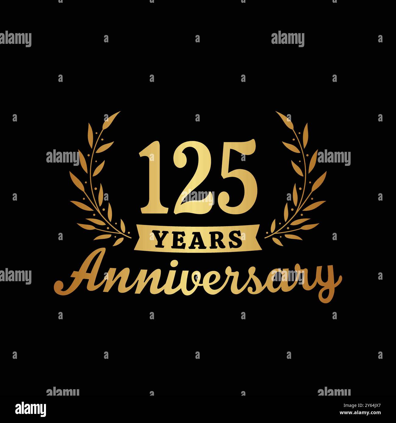 Celebrating 125 years anniversary logo design template. 125th ...