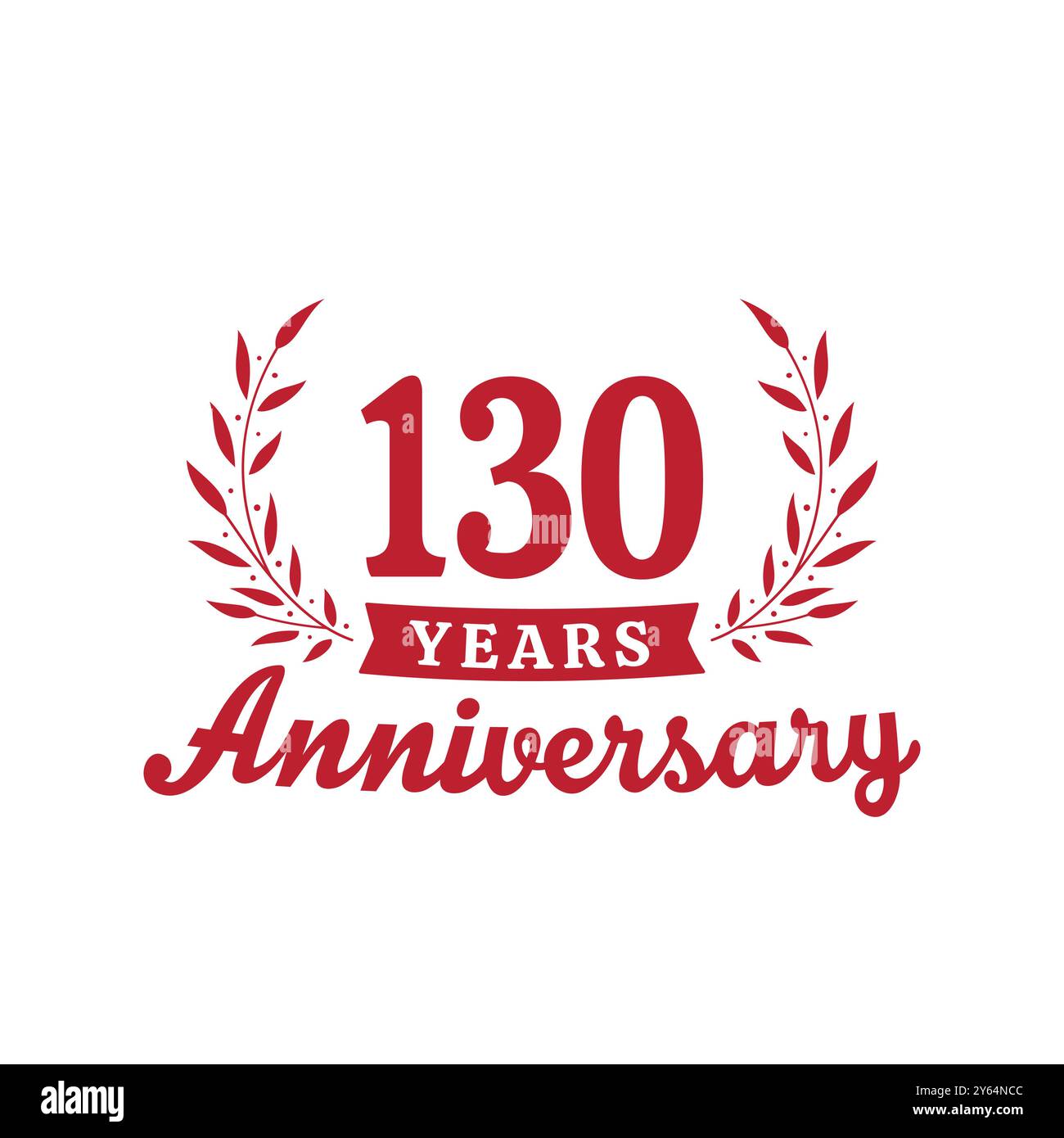 Celebrating 130 years anniversary logo design template. 130th ...