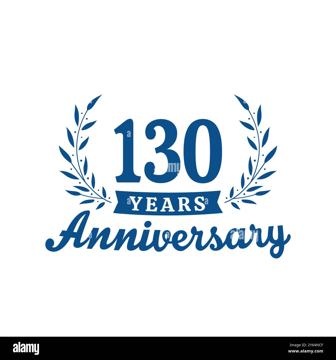 Celebrating 130 years anniversary logo design template. 130th ...