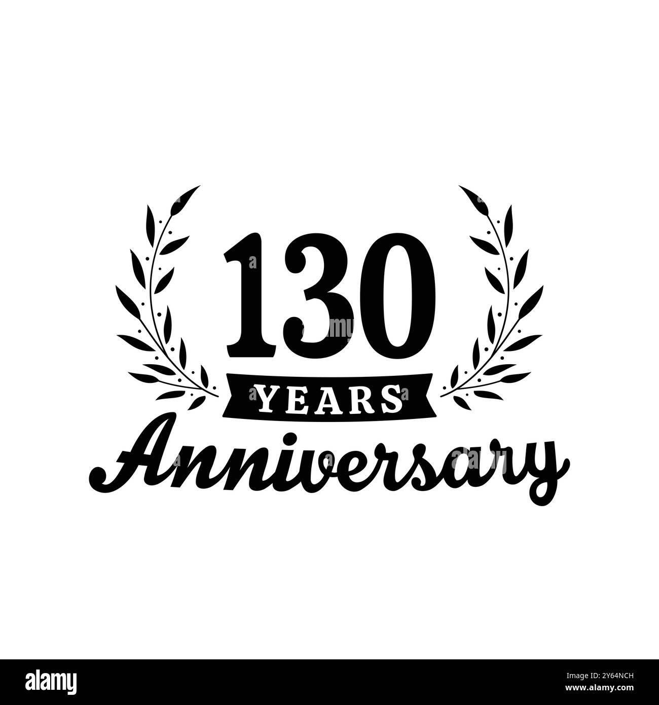 Celebrating 130 years anniversary logo design template. 130th anniversary celebrations logotype ...