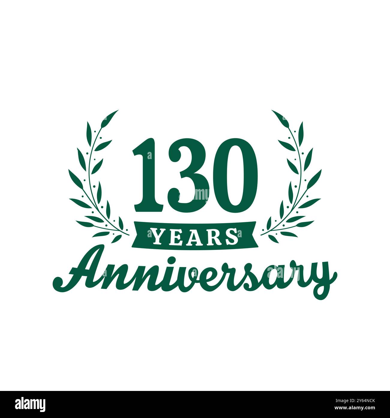 Celebrating 130 years anniversary logo design template. 130th anniversary celebrations logotype ...