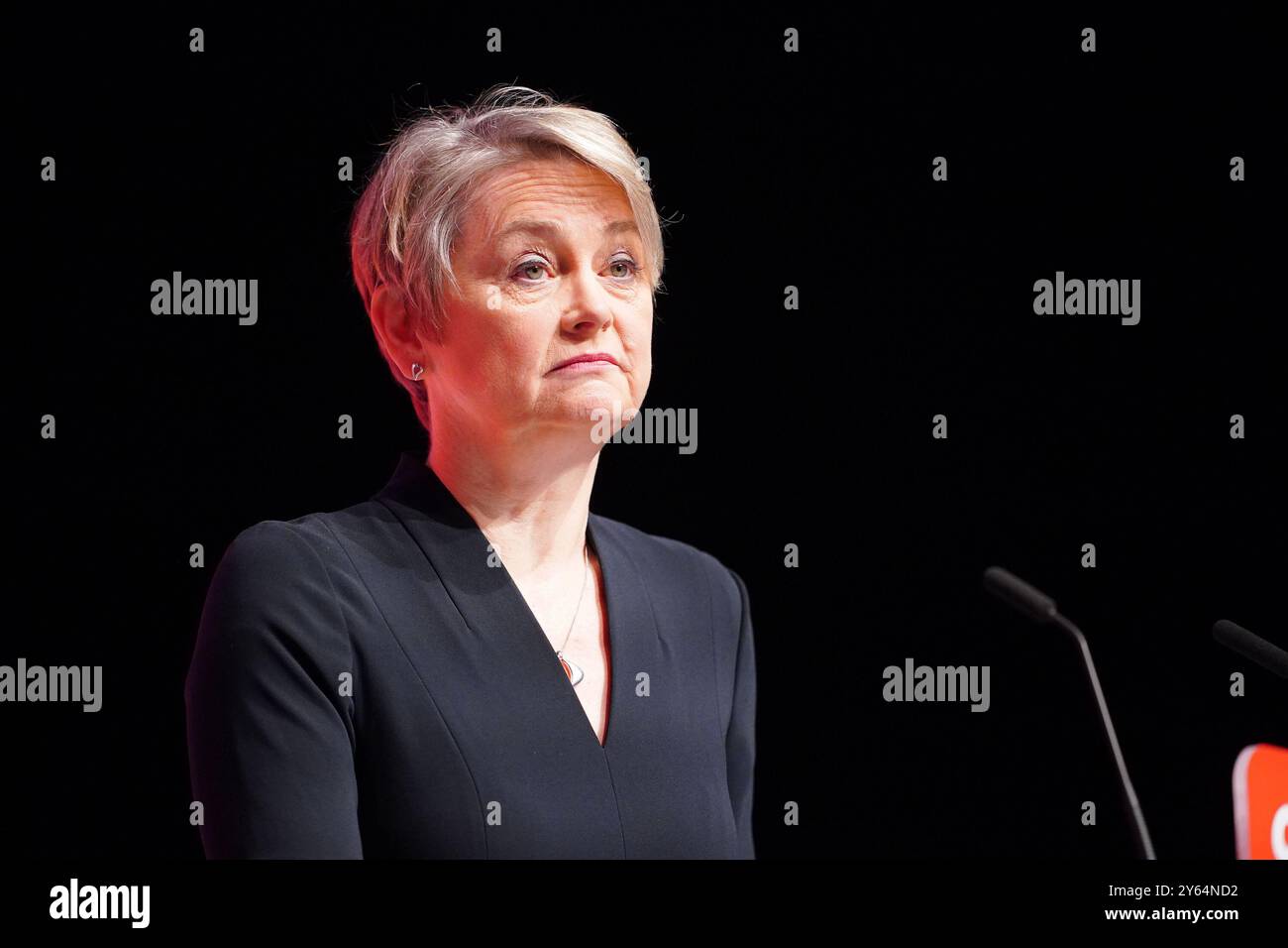Home Secretary Yvette Cooper Delivers Her Speech During The Labour