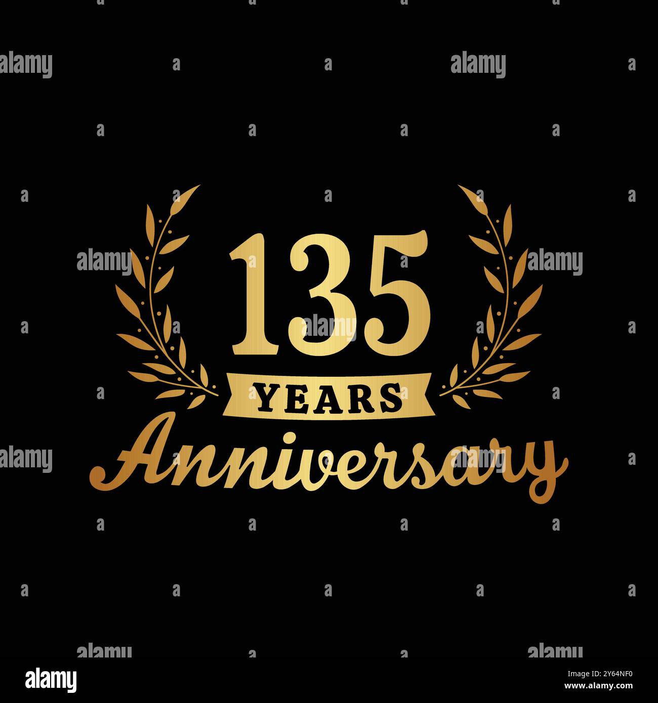 Celebrating 135 years anniversary logo design template. 135th ...