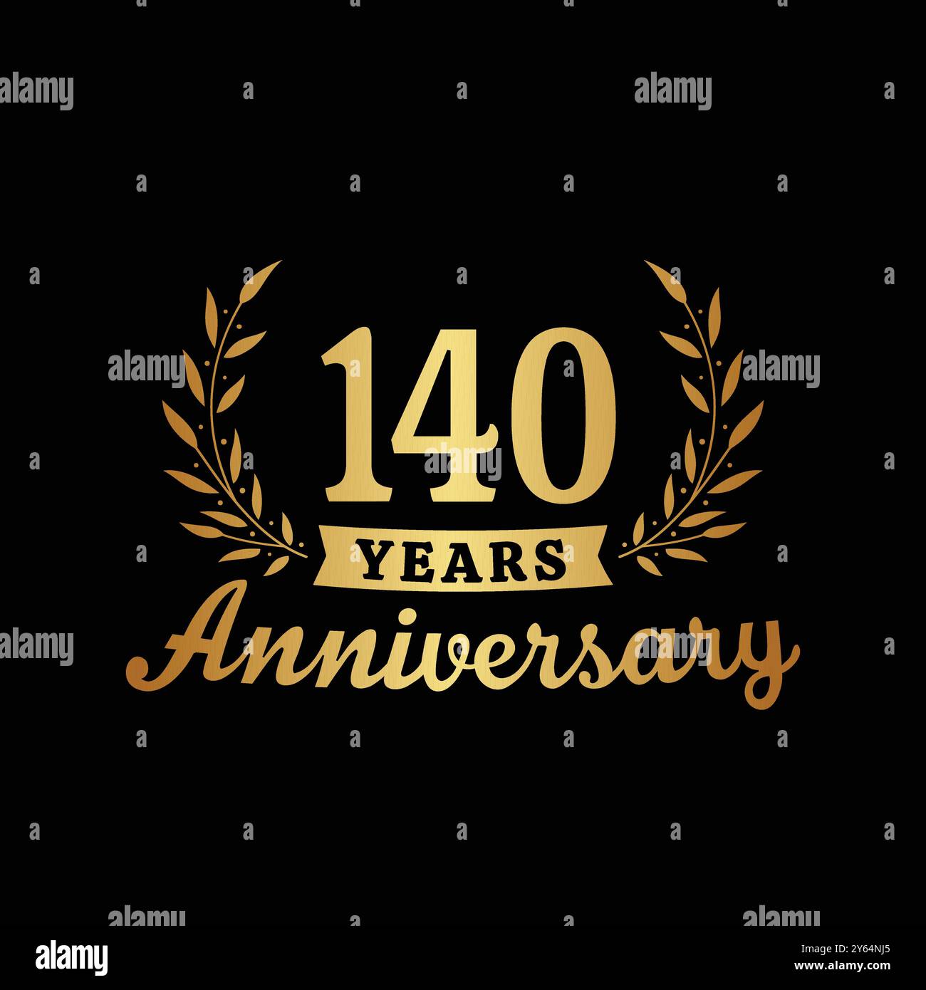 Celebrating 140 years anniversary logo design template. 140th ...