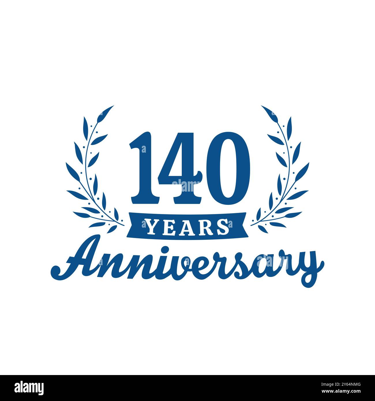 Celebrating 140 years anniversary logo design template. 140th ...
