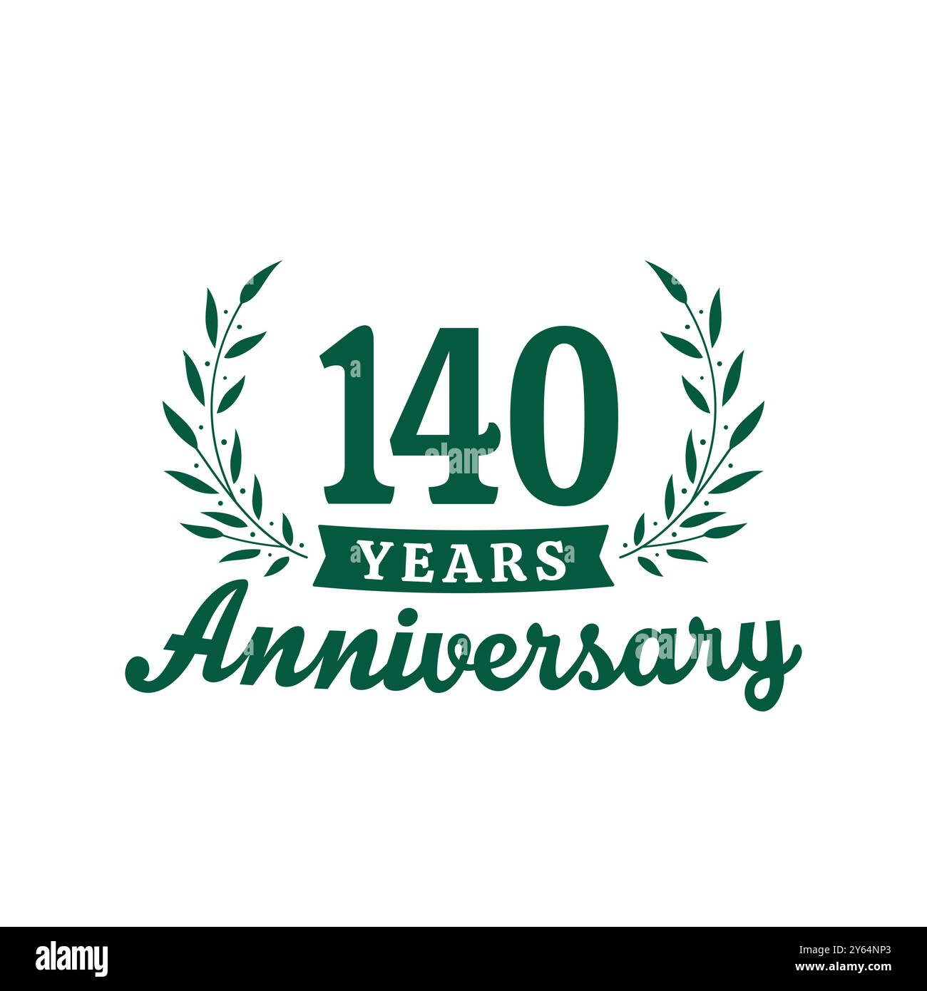 Celebrating 140 years anniversary logo design template. 140th ...