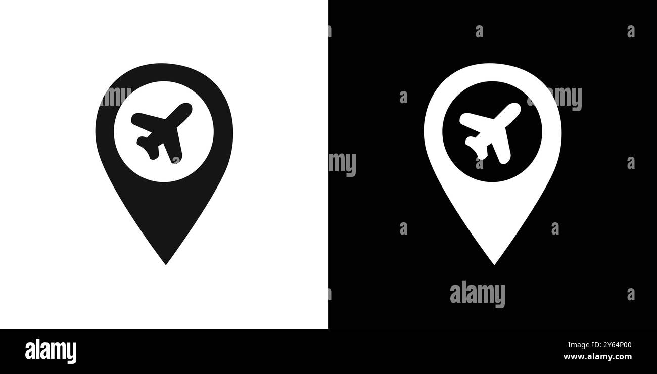 Airport location icon linear vector graphics sign or symbol set for web app ui Stock Vector ...