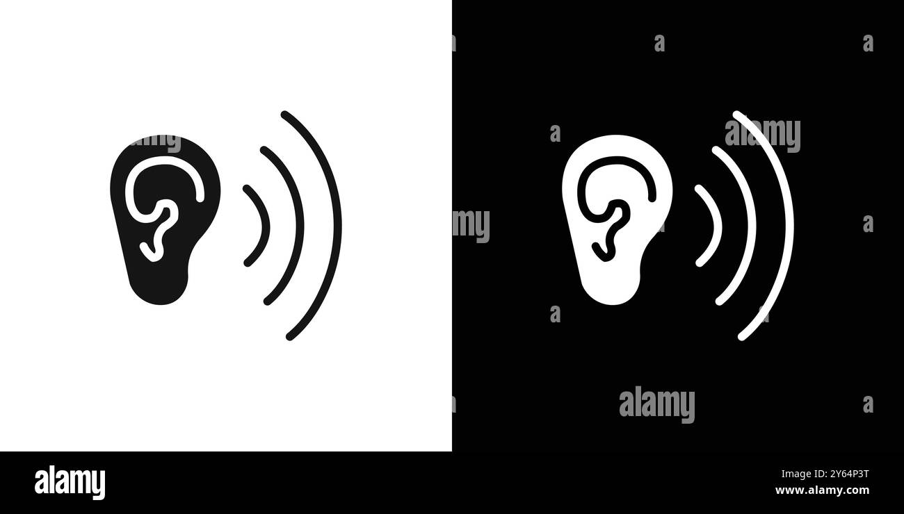 Active listening icon linear vector graphics sign or symbol set for web ...