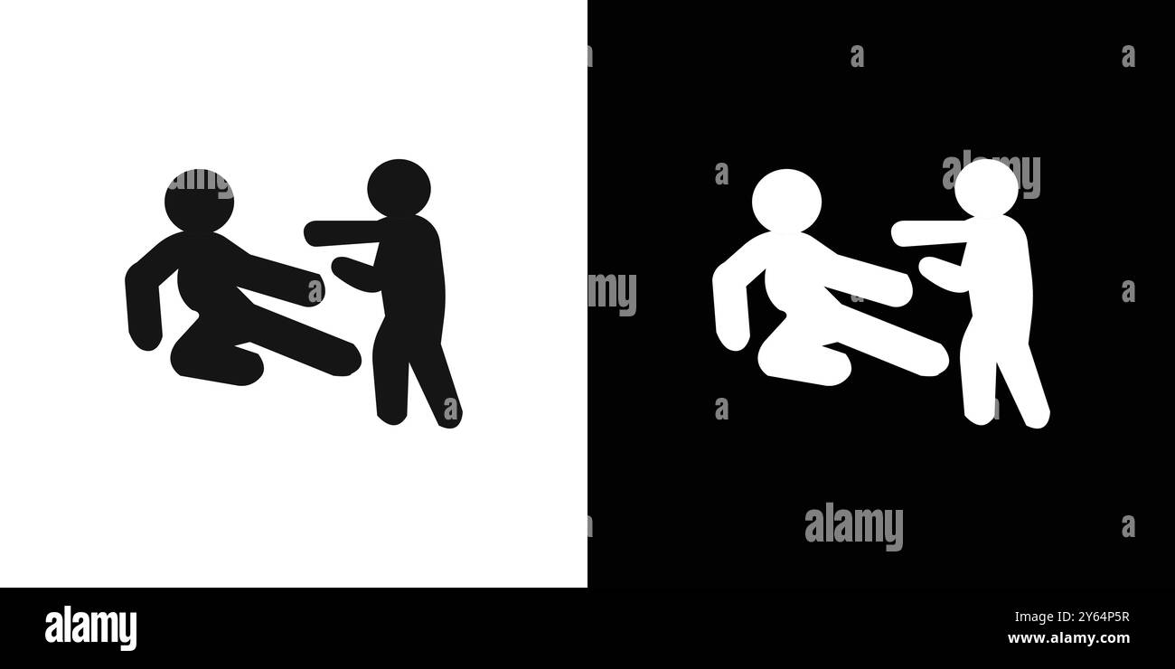 Angry people conflicts icon linear vector graphics sign or symbol set for web app ui Stock ...