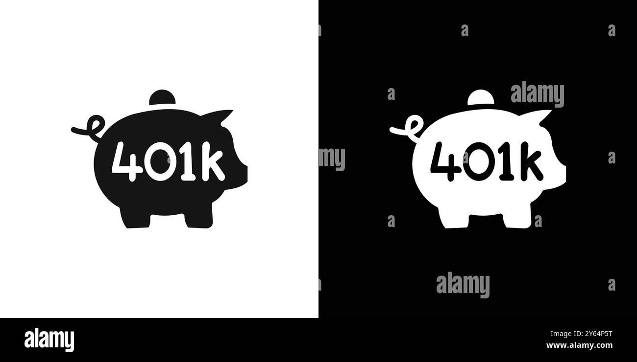 401k retirement savings icon linear vector graphics sign or symbol set ...