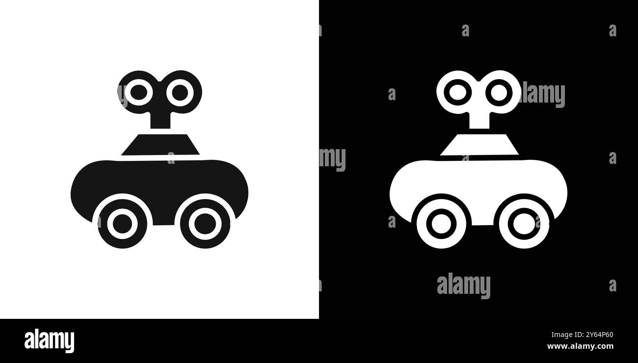 Clockwork Car Toy Icon Linear Vector Graphics Sign Or Symbol Set For Web App Ui Stock Vector