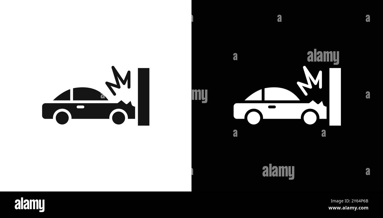 car Accident icon linear vector graphics sign or symbol set for web app ...