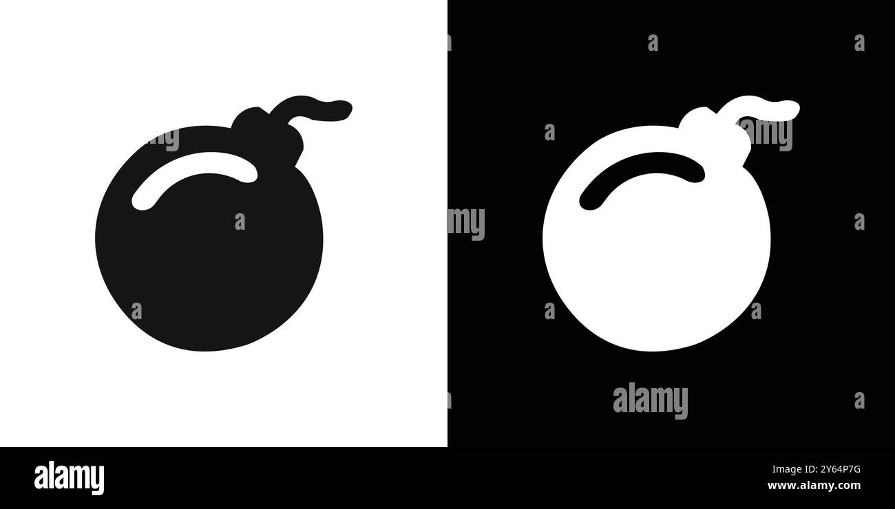 Bomb icon linear vector graphics sign or symbol set for web app ui ...