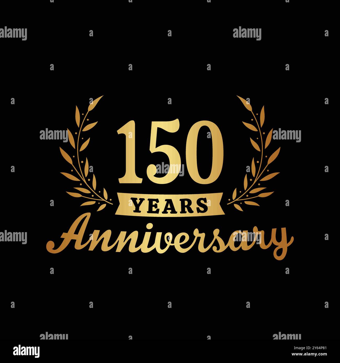 Celebrating 150 years anniversary logo design template. 150th ...
