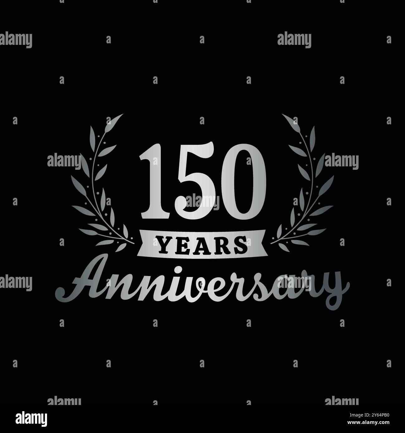 Celebrating 150 years anniversary logo design template. 150th ...