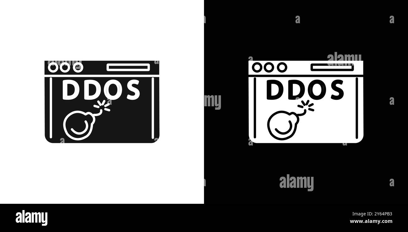 Ddos icon linear vector graphics sign or symbol set for web app ui ...