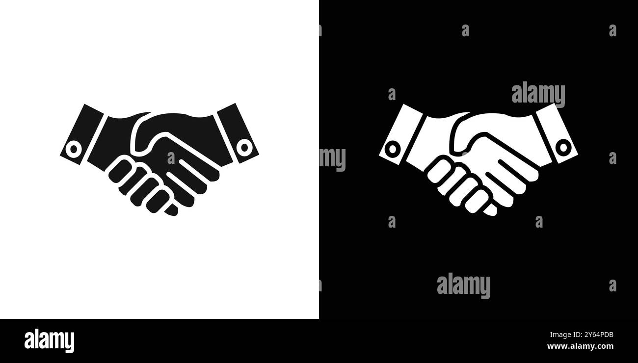 Business agreement handshake icon linear vector graphics sign or symbol ...