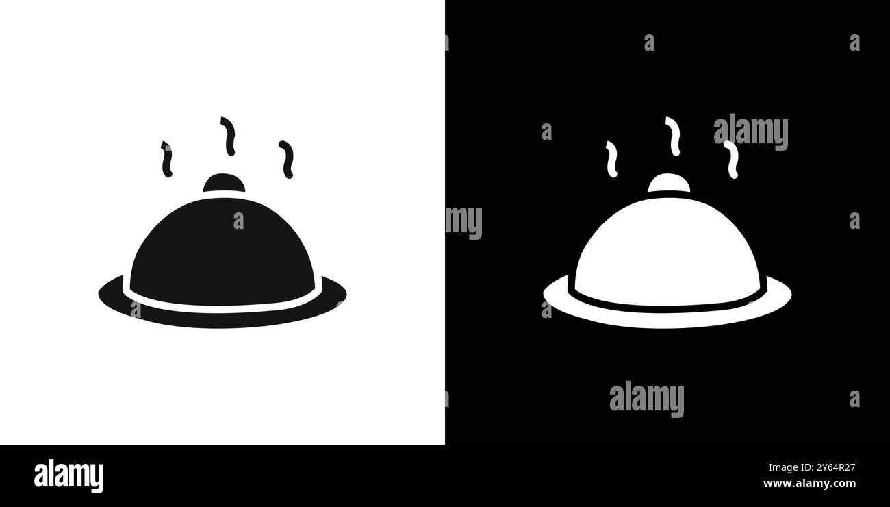 Food Tray and Cover icon linear vector graphics sign or symbol set for ...
