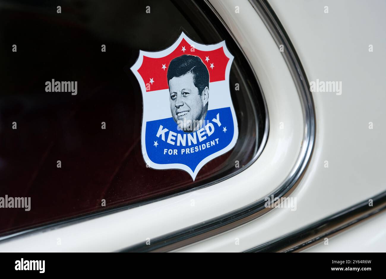 vintage kennedy for president sticker in car window Stock Photo - Alamy