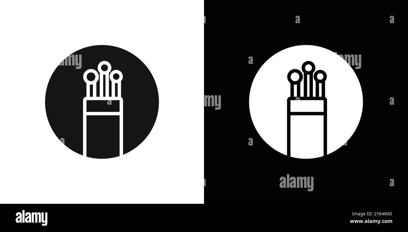 Fiber optic cable icon linear vector graphics sign or symbol set for ...