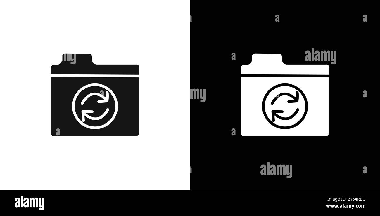 Folder sync icon linear vector graphics sign or symbol set for web app ...