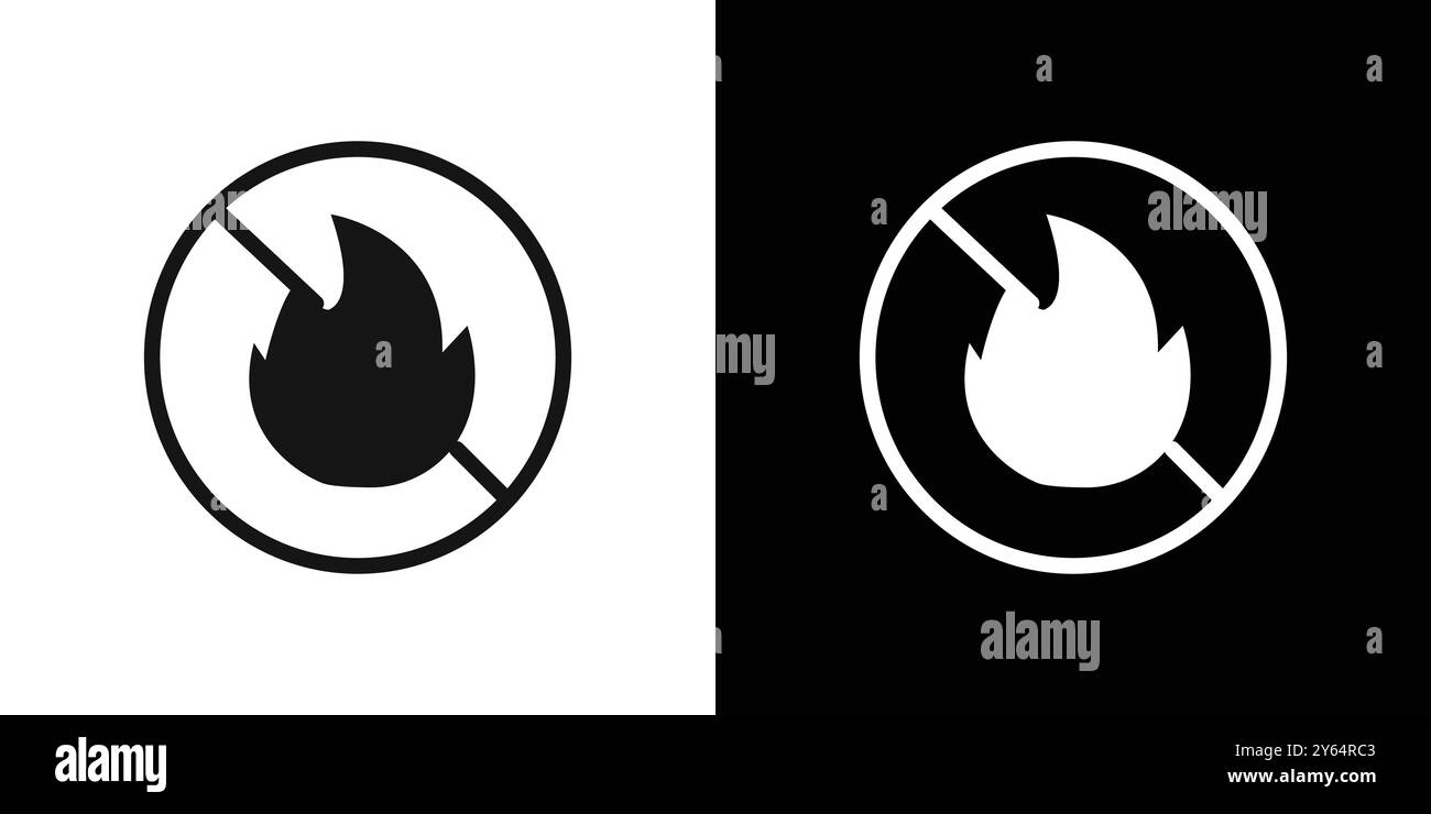 No fire icon linear vector graphics sign or symbol set for web app ui Stock Vector Image & Art ...