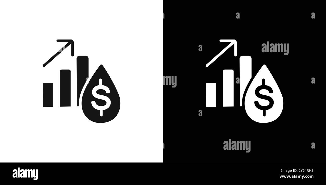 Fuel price increase icon linear vector graphics sign or symbol set for web app ui Stock Vector ...