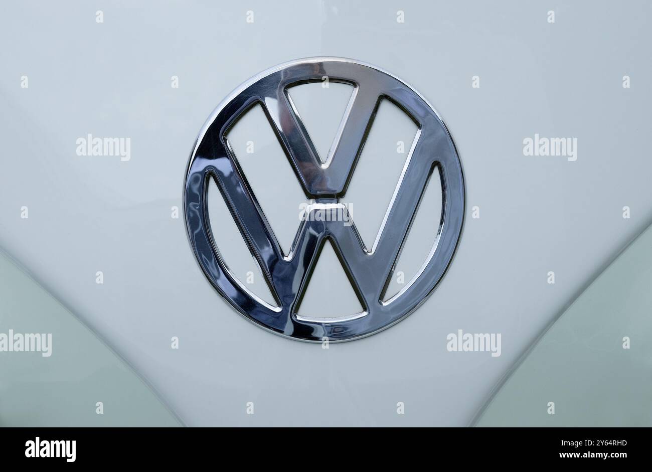 VW logo on old style camper van Stock Photo - Alamy