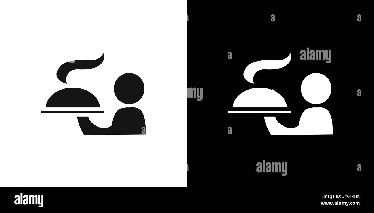 Restaurant Waiter Icon Linear Vector Graphics Sign Or Symbol Set For Web App Ui Stock Vector