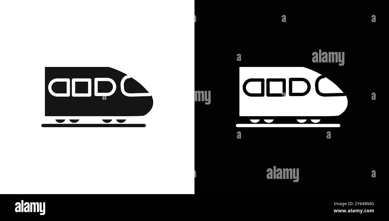 Subway high speed train icon linear vector graphics sign or symbol set ...
