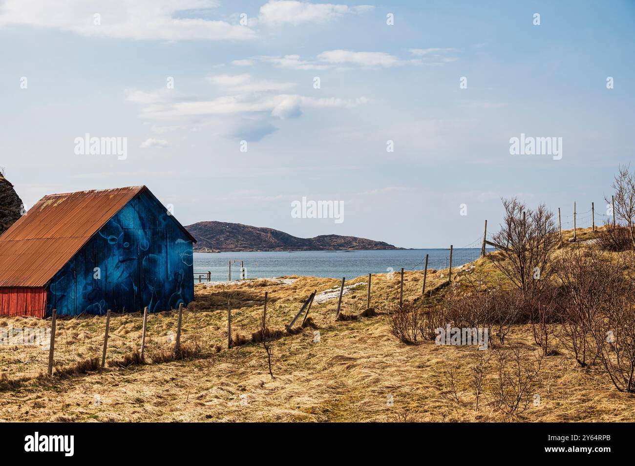 nature sceneries inside the island of Sommaroy, Tromso municipality ...